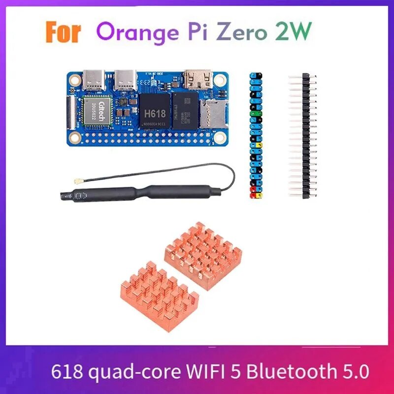 X3(I A Y M) Для макетной платы Zero 2W 2G RAM + радиатор DDR4 Mini PC Allwinner H618 WiFi5 Bluetooth5.0 Поддержка 4K 60FPS