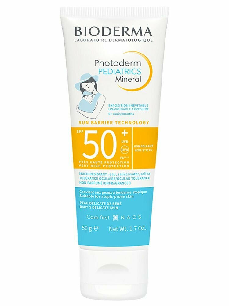 Биодерма Фотодерм Pediatrics SPF50+ Солнцезащитный детский минеральный крем для лица и тела 50 мл