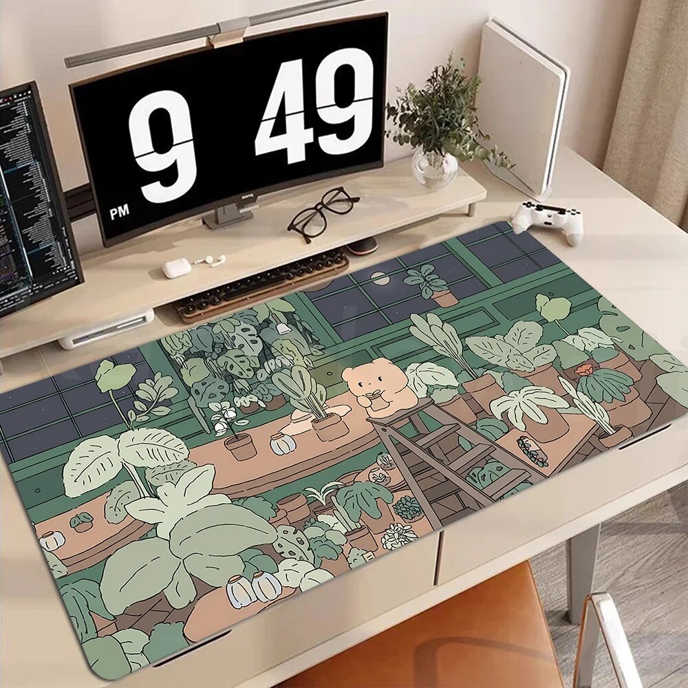 Коврик для мыши Kapalewaii зеленый с лягушкой 600x300x2mm, LY008895 (8)
