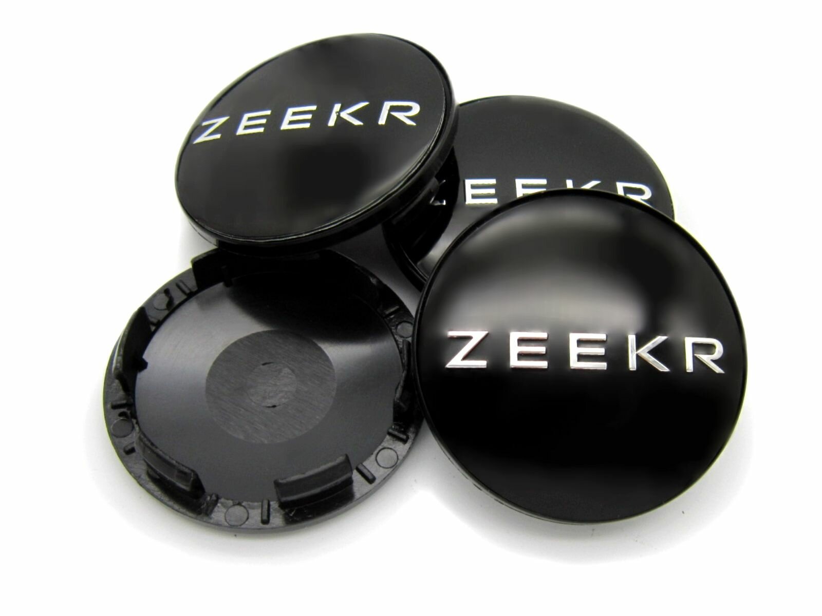 Колпачки заглушки на литые диски КиК ZEEKR black 62/55/10, комплект 4 шт.