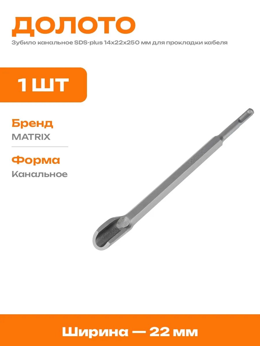 Насадка для штробления 14х22х250 мм SDS-plus канальная