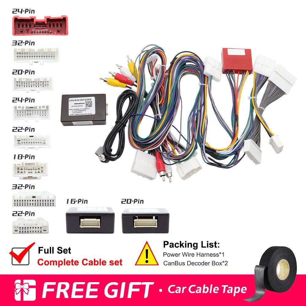 16-контактный кабель-адаптер Canbus Decoder для Mazda CX-4, CX-5, AXELA 2014-2017, соединительный кабель для Android-магнитолы