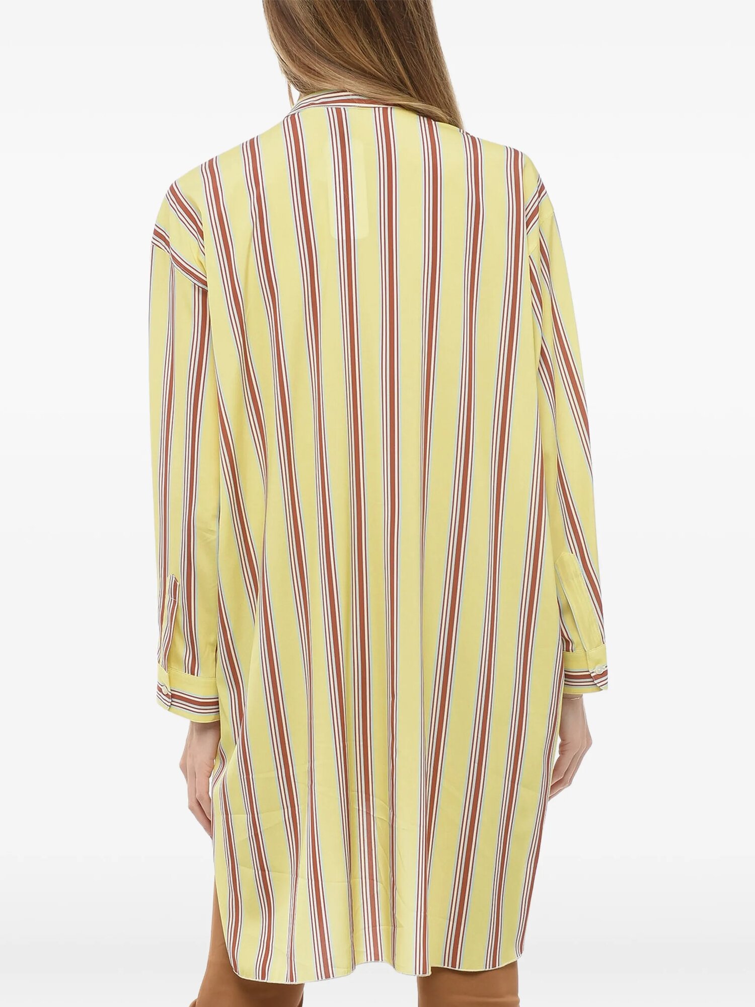 Блуза MR. MRS. SHIRT Asymmetric striped blouse, размер 42, светло-желтый — фото 1