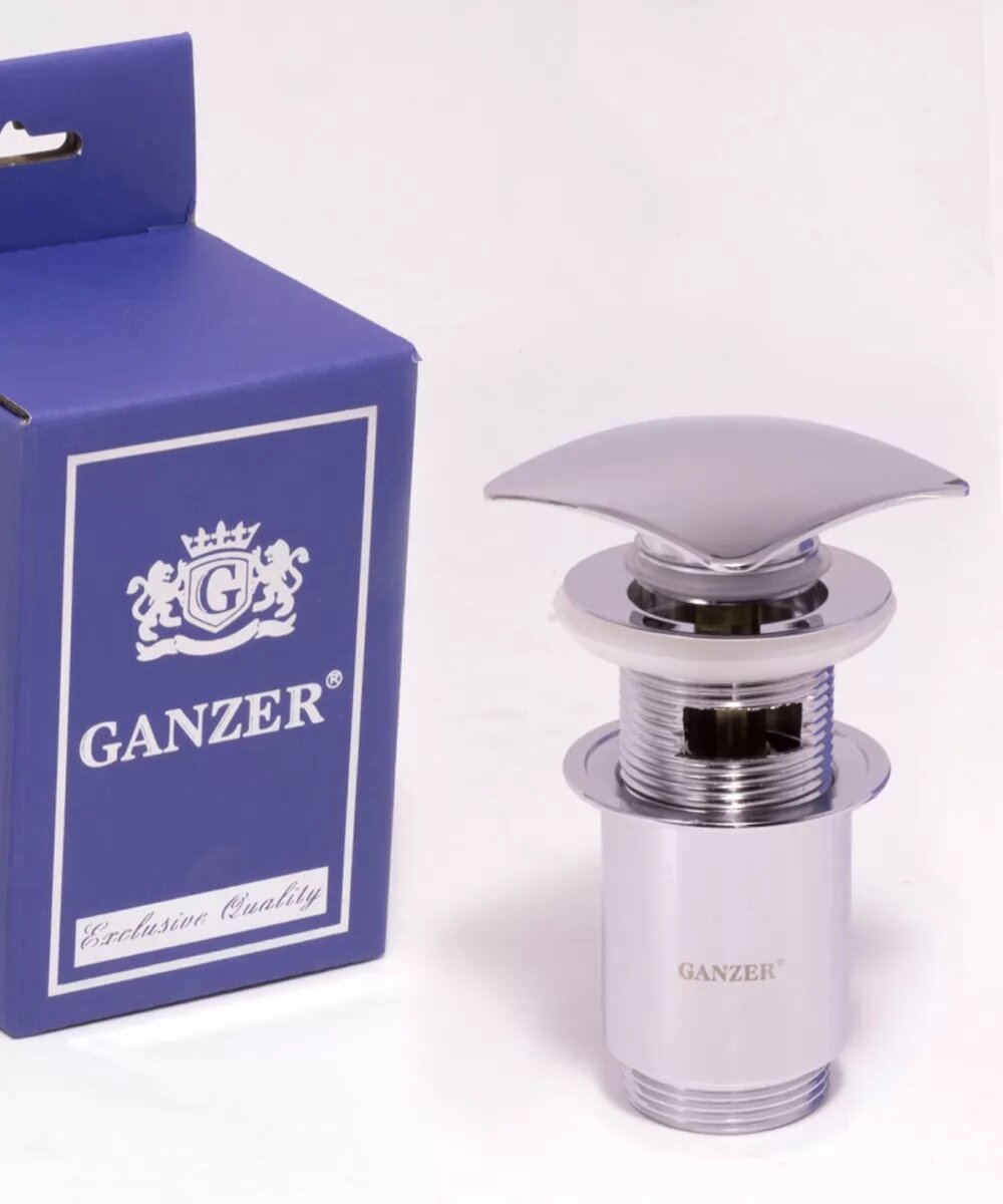 Донный клапан с переливом 1*1/4 Ganzer F-8 хром