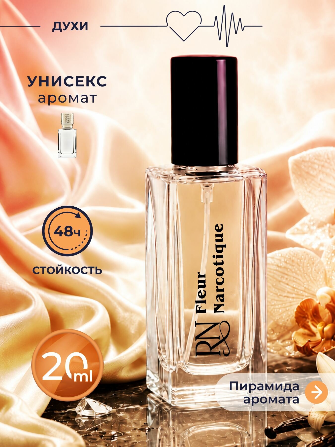 Духи женские стойкие RN Parfum 20 мл №5 Fleur Narcotique Флер Наркотик парфюмт20 мл