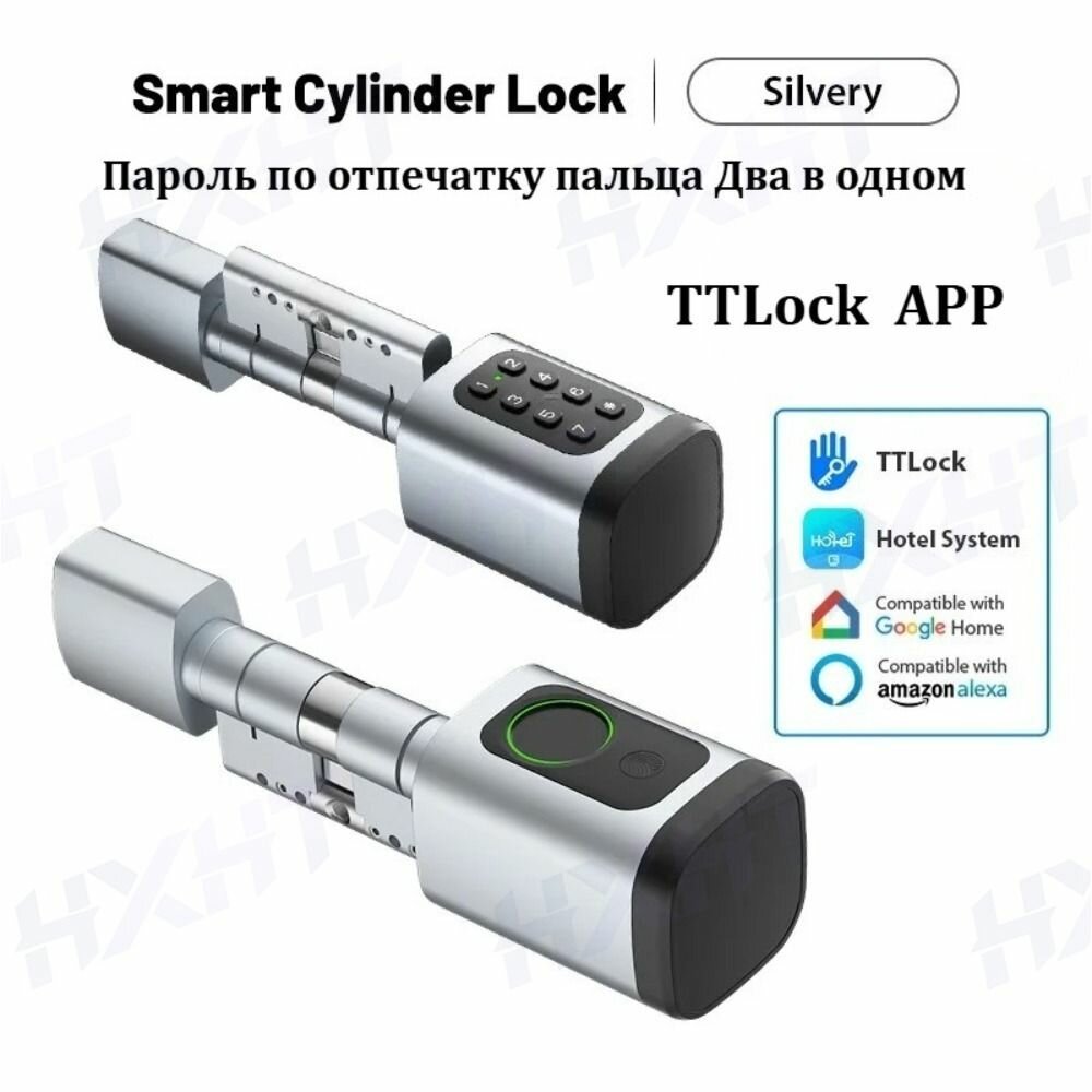 Умный Замок 5в1 С Отпечатком Паролем Картой Ключом Приложением(TUYA/TTLock) Для Дома И Отеля
