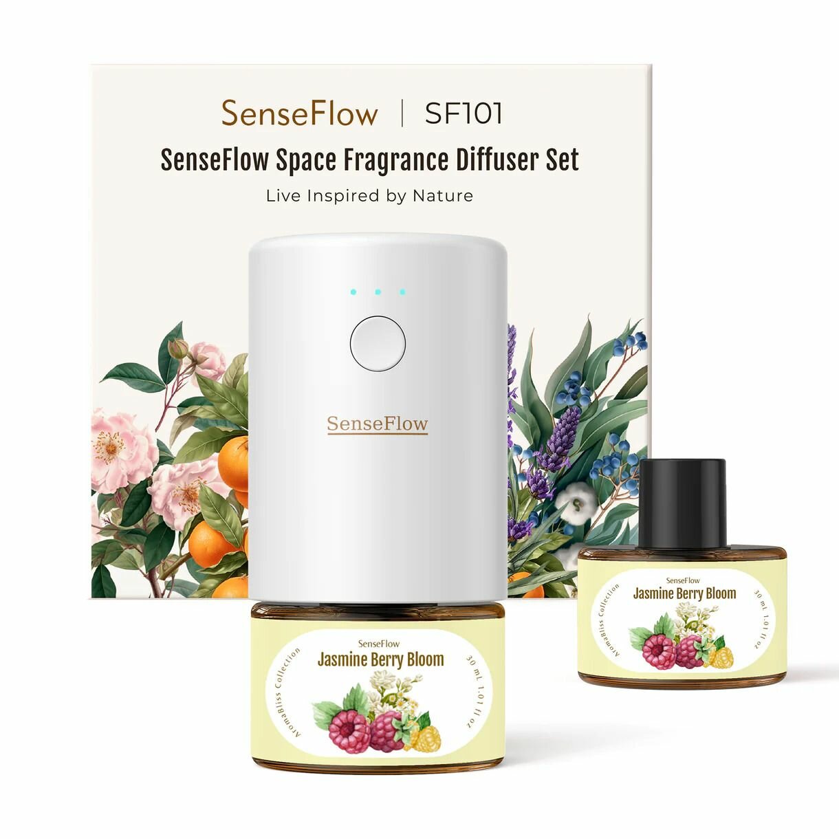 Аромадиффузор ультразвуковой Diffuser sense flow sf101 Berry bloom, белый