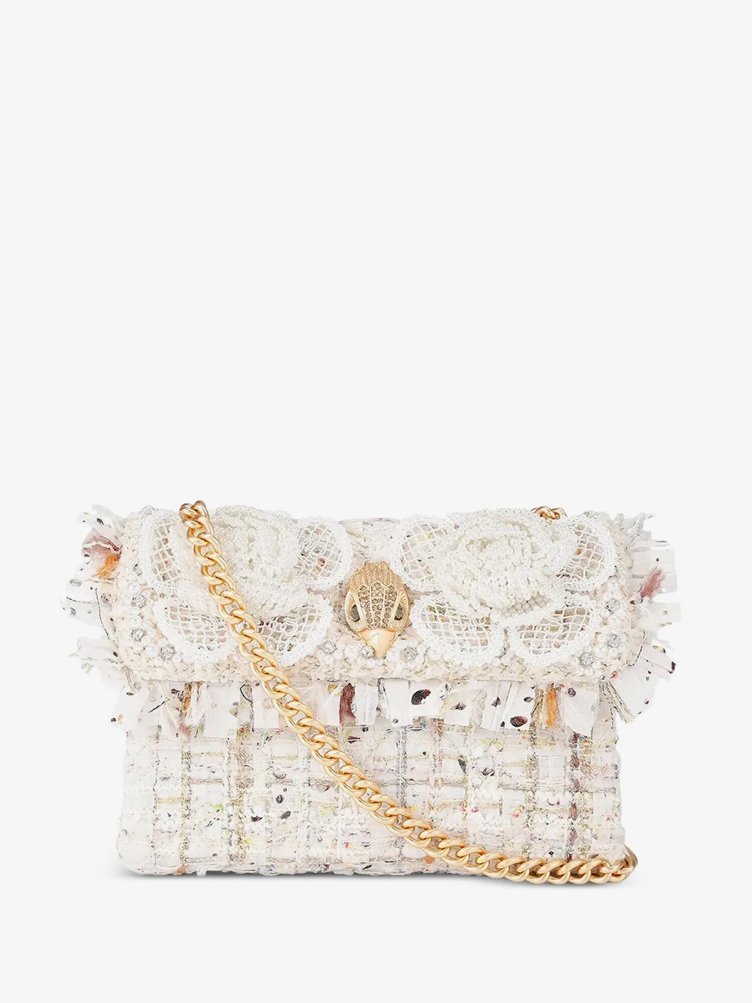 Сумка Mini Tweed flower-embellished shoulder bag
