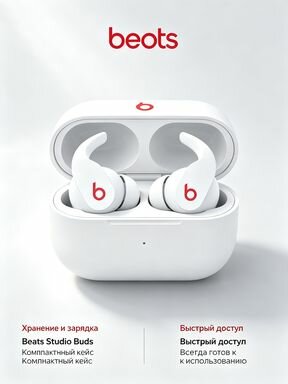 Beats Наушники беспроводные с микрофоном Beats Fit Pro, USB Type-C Чистый белый