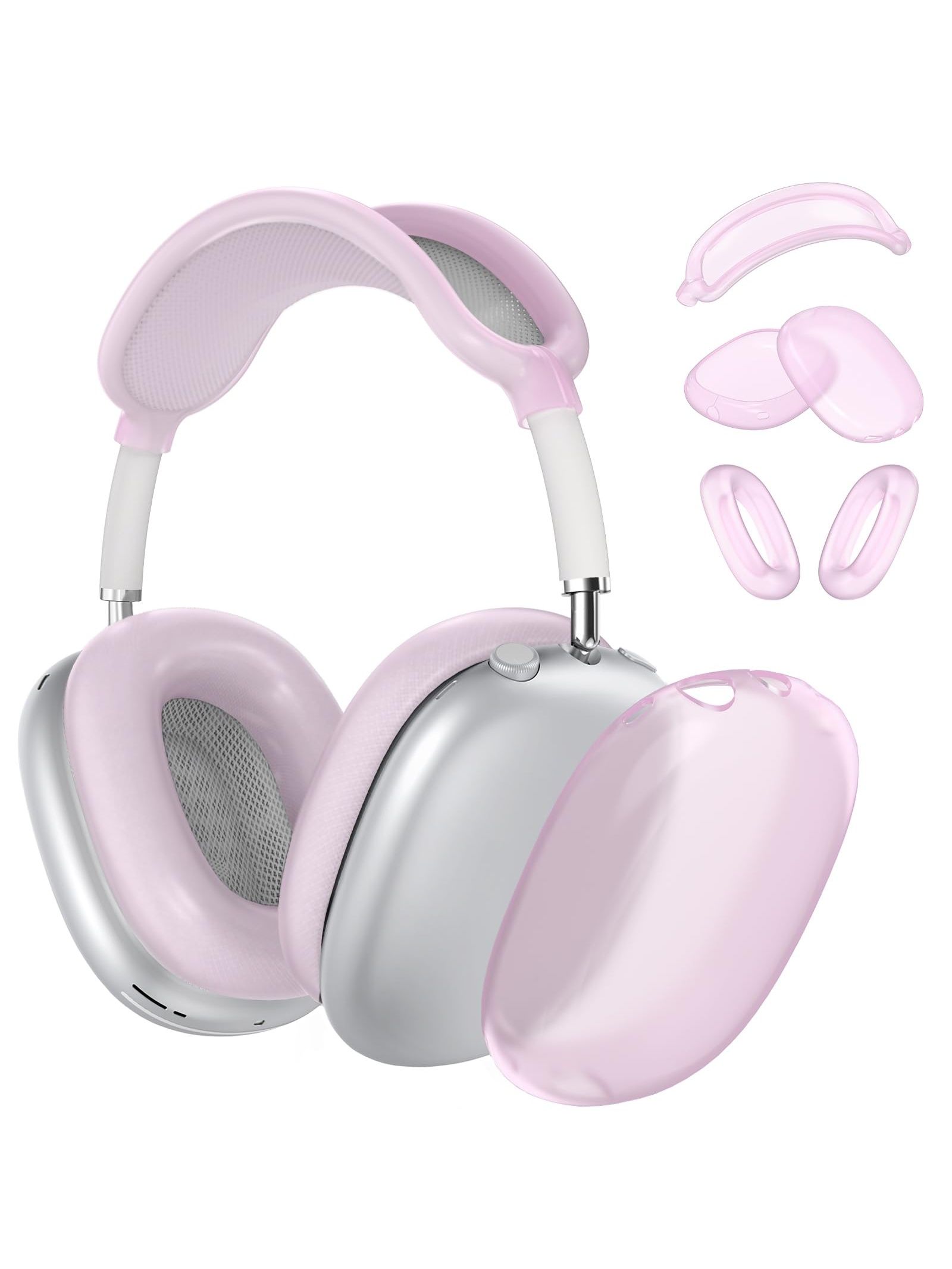 Силиконовый чехол для AirPods Max 2/Max, с амбушюрами и оголовьем, черный Мягкие защитные