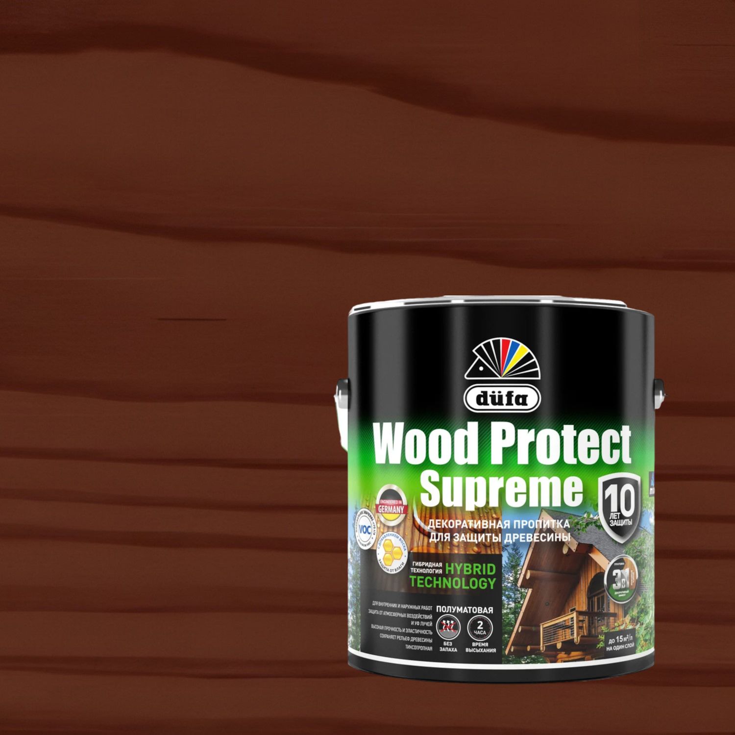 Декоративная высокопрочная пропитка по дереву Dufa Wood Protect Supreme (2,5л) палисандр