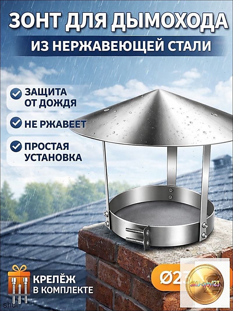 Зонт (грибок) для дымохода 230 мм нержавеющая сталь оголовок трубы