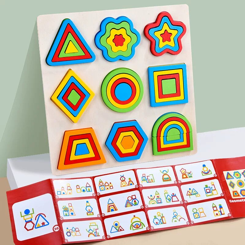 Пазл-доска с цветочным узором для детей 3-6 лет, обучающая игра для совмещения форм