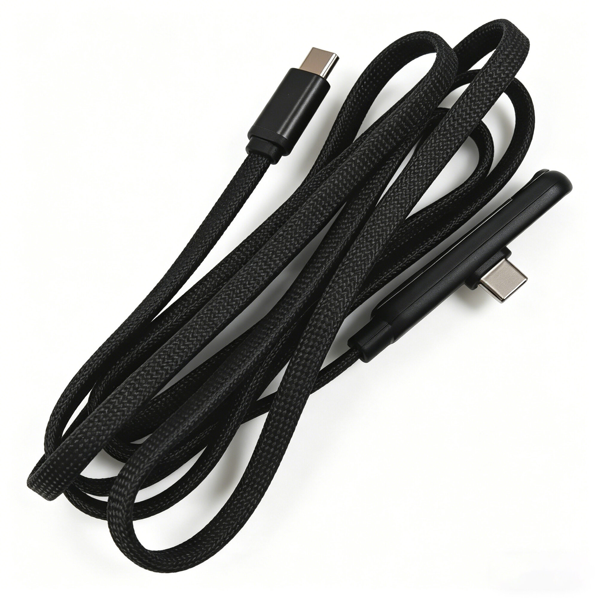Кабель для зарядки и передачи данных Type-C с подставкой для смартфона, L-образный гибкий плоский провод, 240 Вт