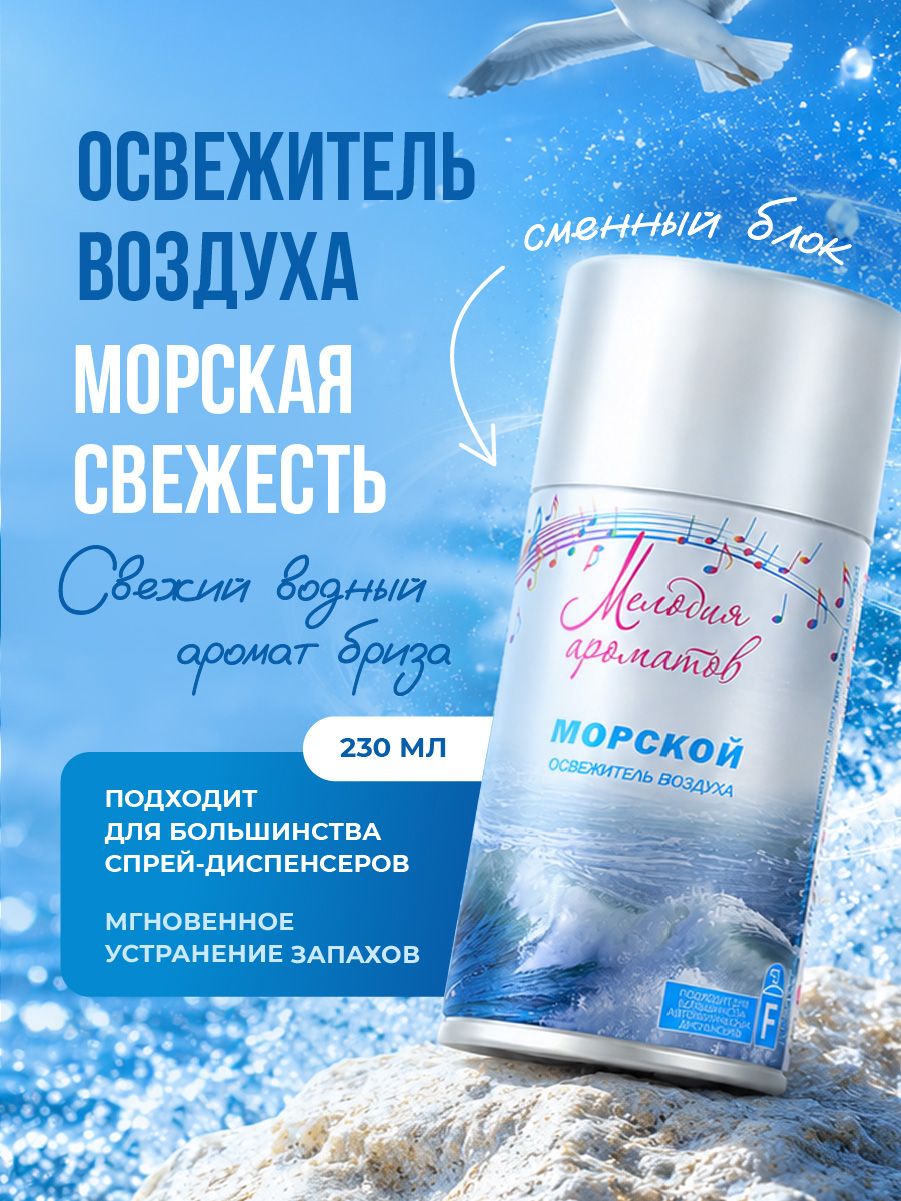 Освежитель воздуха Морской 230мл сменный блок Мелодия ароматов