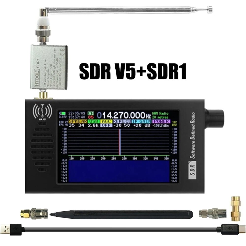 Радиоприемник HTOOL SDR-V5 100 кГц-149 МГц