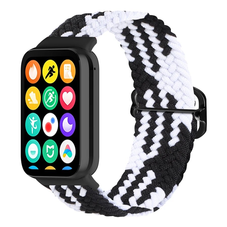 Неилоновый ремешок ATOPKEY для Xiaomi Mi Band 8/9/10 Pro Mi Band 8 9 10 Pro, Мульти, Black White