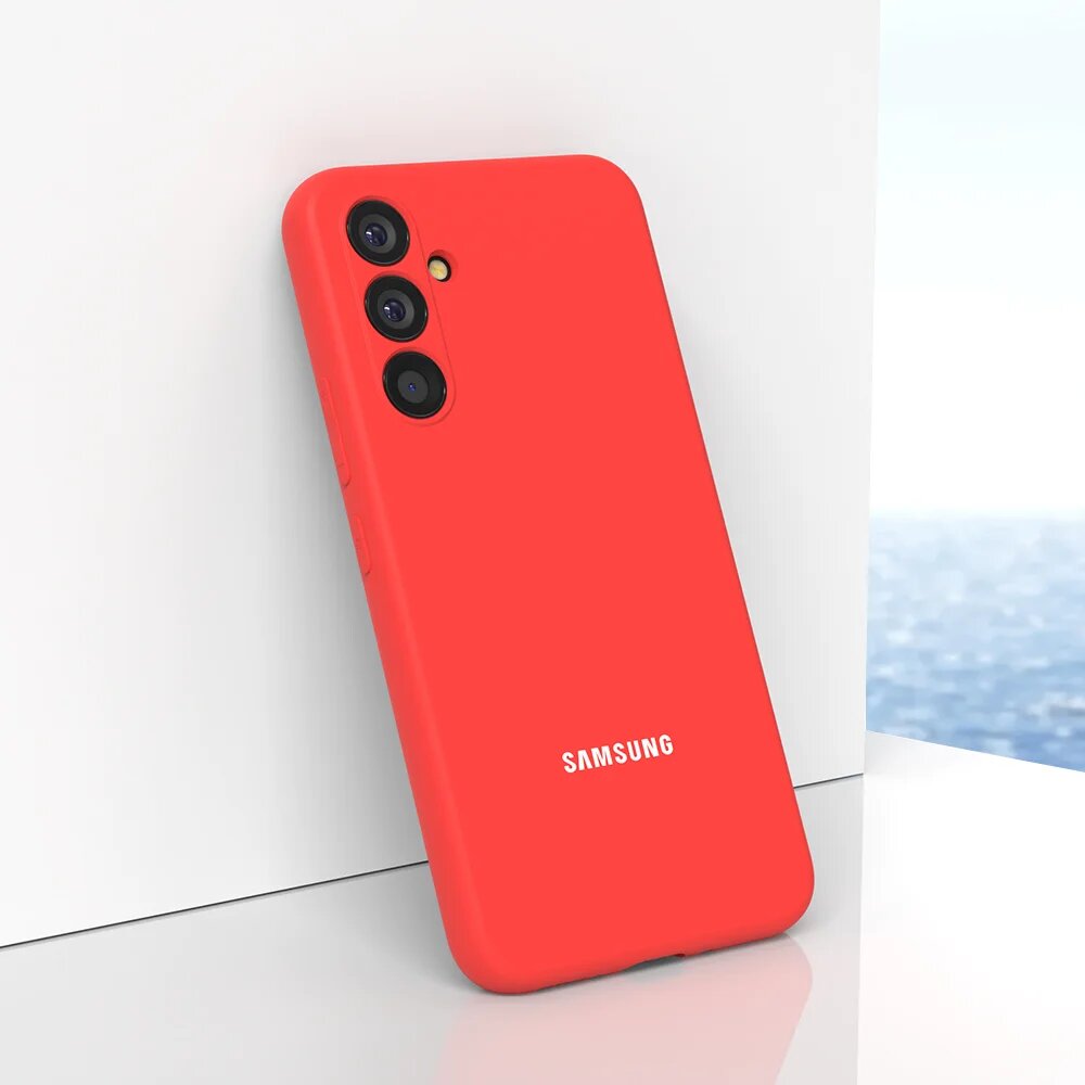 Красный чехол Samsung Galaxy A54 из жидкого силикона