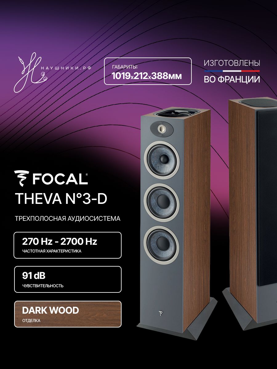 Напольная акустика Focal Theva №3-D Dark Wood