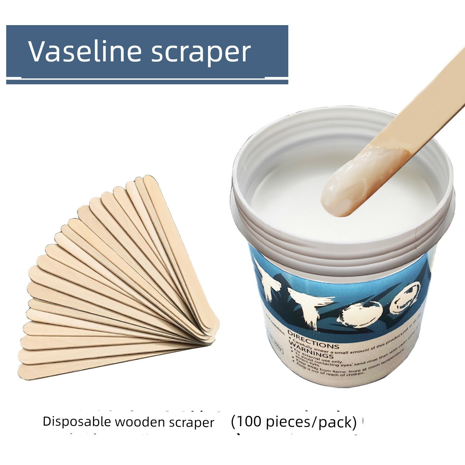 Деревянные шпатели для языка Vaseline, 2 упаковки по 100 штук, гигиенический стоматологический инструмент для чистого