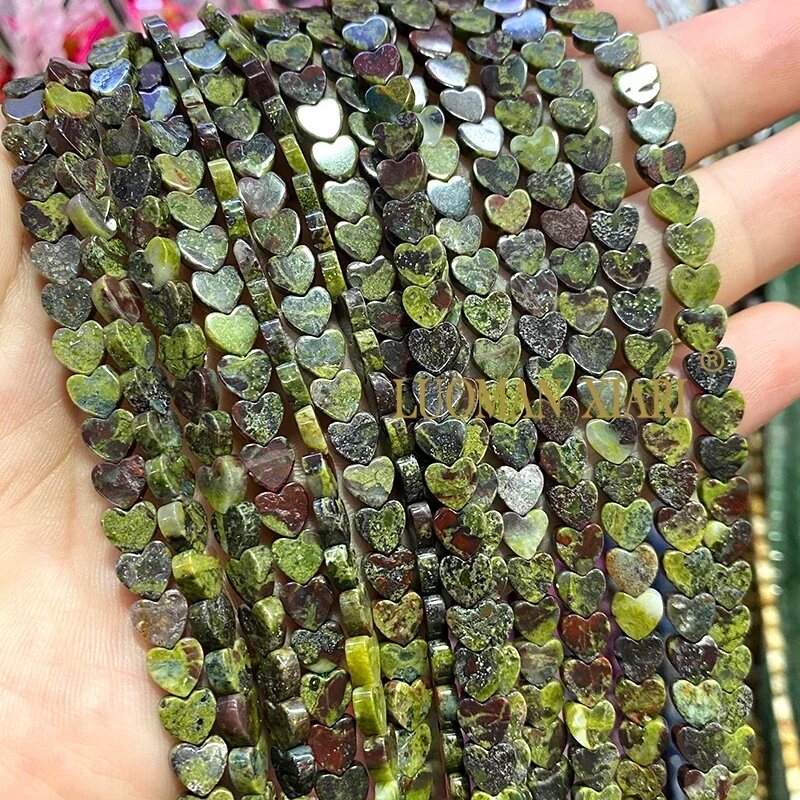 Бусины LUOMAN XIARI 6 мм сердце любовь набор аметист амазонит 6mm 66-68pcs 36cm, Dragon bloodstone