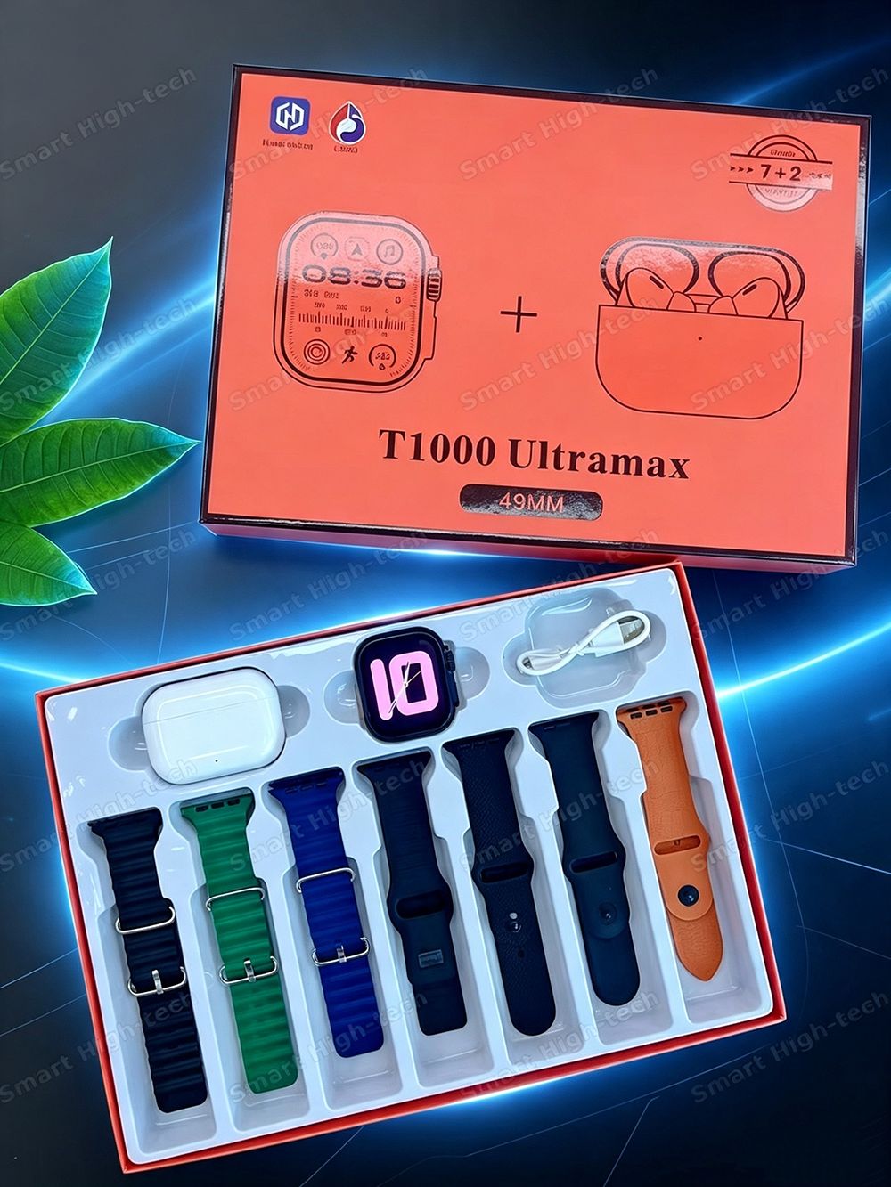 Смарт-часы T1000ultramax-Смарт-часы, Умные часы, пульс, музыки, вибрации, звонков, уведомлений