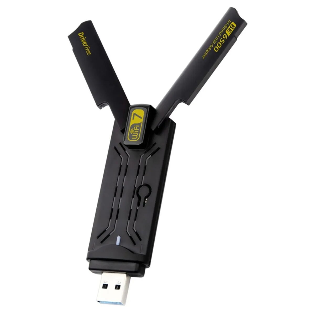 USB-адаптер WiFi7 6500 Мбит/с BE6500 2,4 ГГц, 5,8 ГГц, 6 ГГц, беспроводная сетевая карта 802.11be Free-Drive WiFi-адаптер для Win 10/11