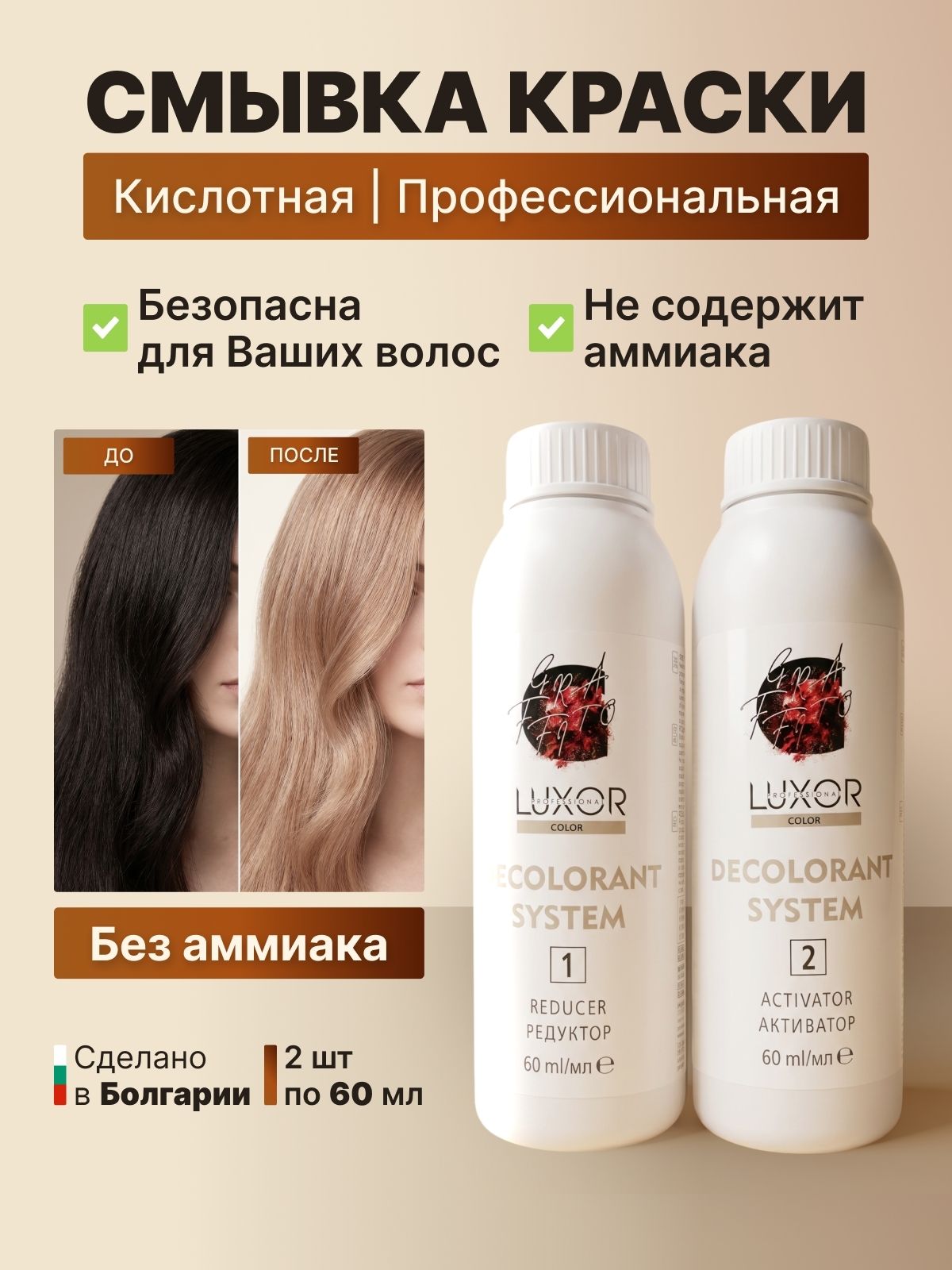 Luxor Professional Смывка краски с волос, 1 мл