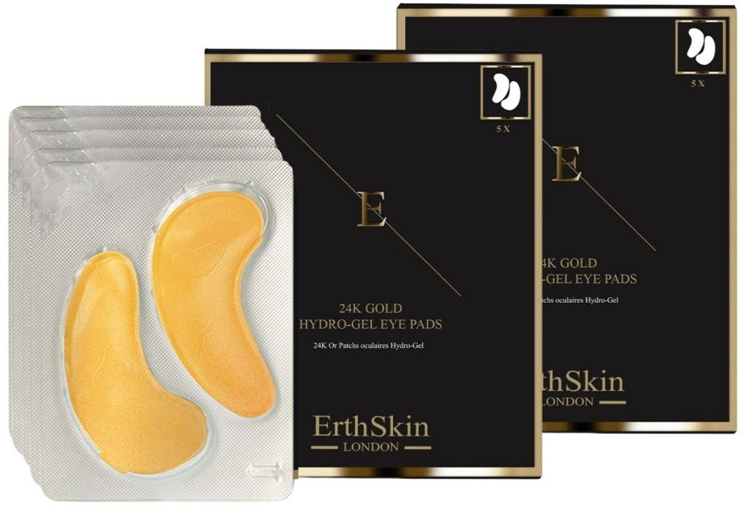 ErthSkin London набор гидрогелевых патчей для глаз 24K GOLD COLLAGEN HYDRO-GEL ANTI-AGING EYE PADS (10 x 2 шт.)