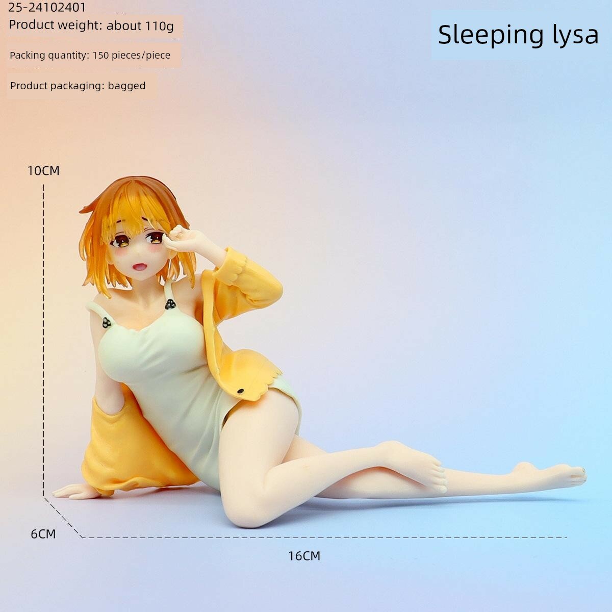 Кукла-фигурка Лиши в позе сна, в пакете, 10 см, коллекционная игрушка для стола или авто, милый аниме персонаж из
