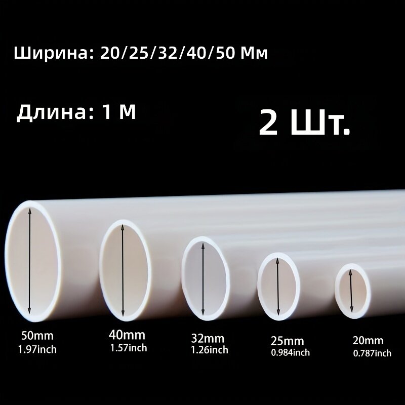 Труба водопроводная из ПВХ белая 40 мм, длина 39.37 дюйма, для полива и дренажа