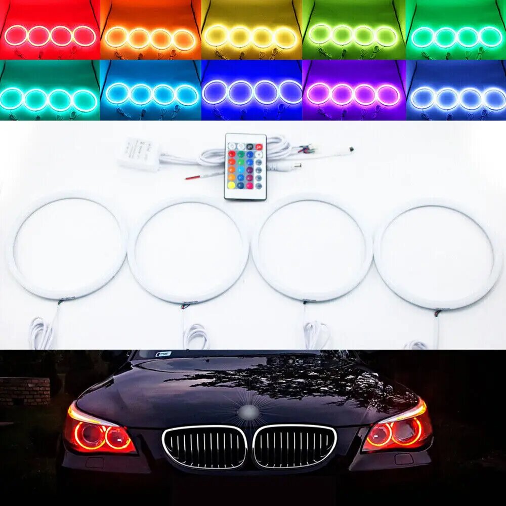 RGB-кольцо в виде гало из хлопка для BMW E60 E61 LCI M5 2008-2010, Ксеноновые фары «ангельские глазки»