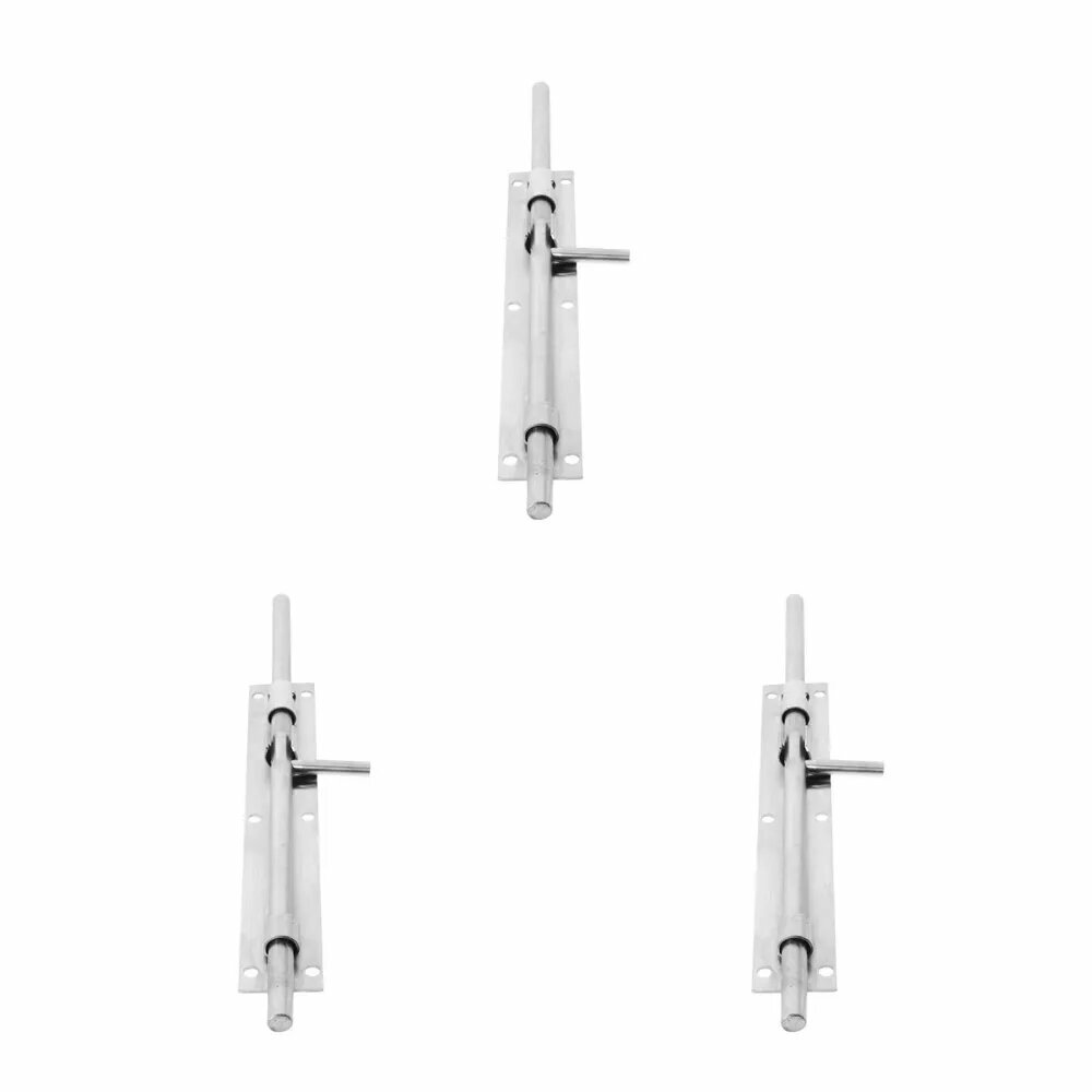 Набор из 3 долговечных накладных засовов из нержавеющей стали для установки на ворота и заборы с замочной скважиной
