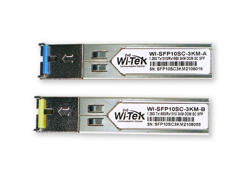 Wi-Tek WI-SFP10SC-3KM, Модуль SFP WDM, дальность до 3км (6dB), комплект 2шт 1310/1550нм