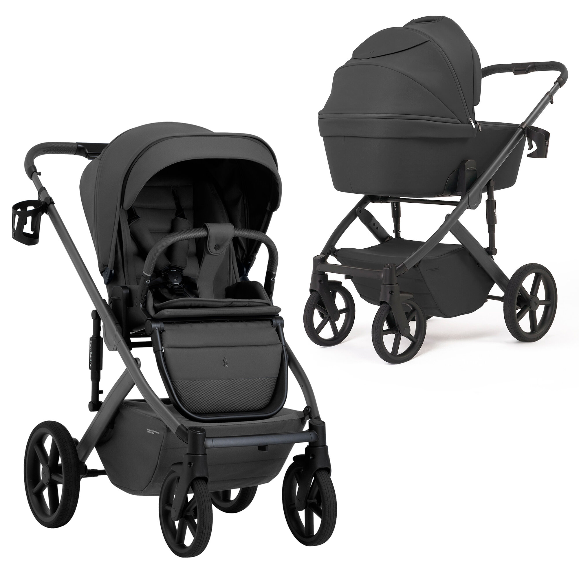 Детская коляска 2в1 Sweet Baby Dolce, цвет Dark Grey SBL (Графитовый), артикул производителя 427707