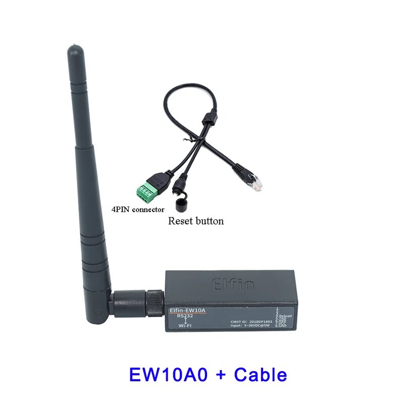 Elfin EW10A0 Wi-Fi адаптер RS232 с антенной, Kit 4