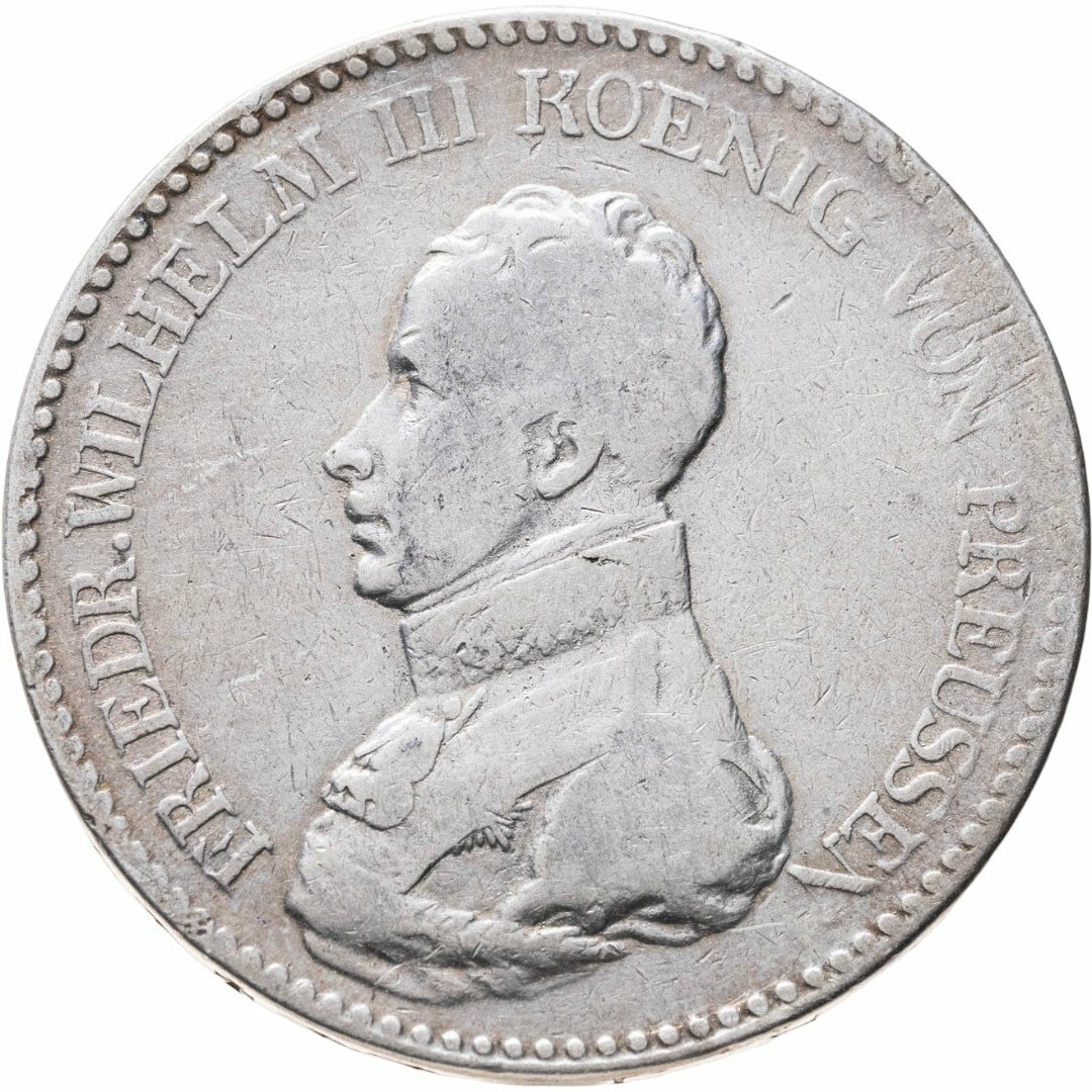 Пруссия 1 талер 1818 А, Серебро 750, в сохранности VF