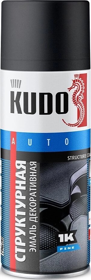 Эмаль для пластика структурная чёрная KUDO KU-6206 520 мл