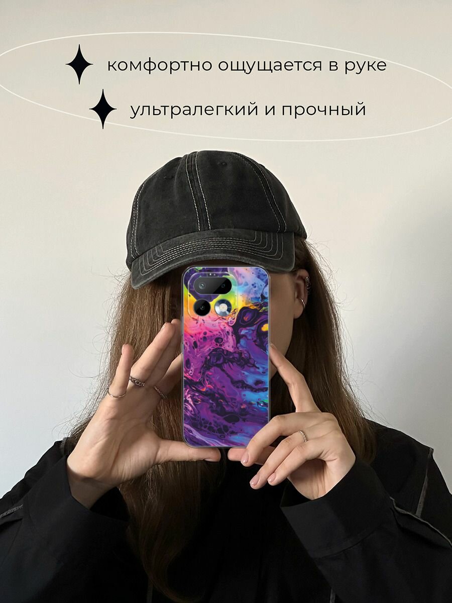 Силиконовый чехол на Realme 16 Pro / Реалме 16 Про с принтом ACID fluid — фото 1
