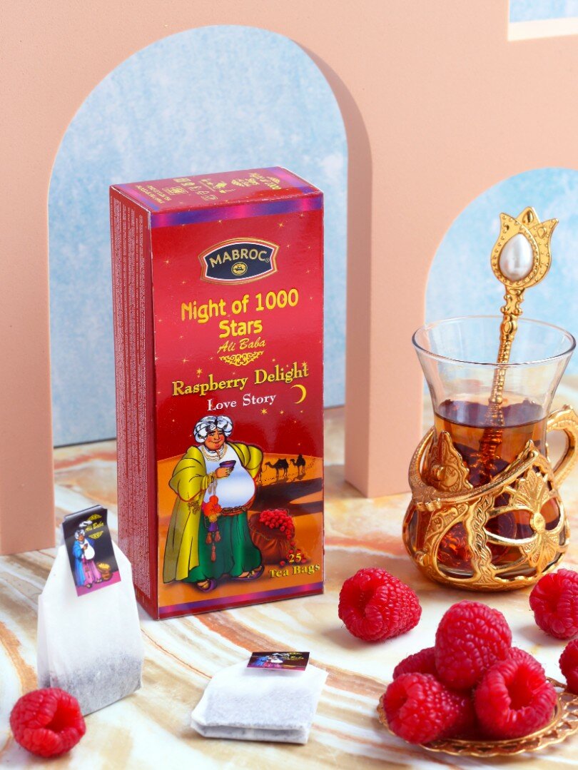 Чай пакетированный ТМ "Mabroc" - Ночь 1000 звезд (малина), 25 пак, 50 гр, Шри-Ланка