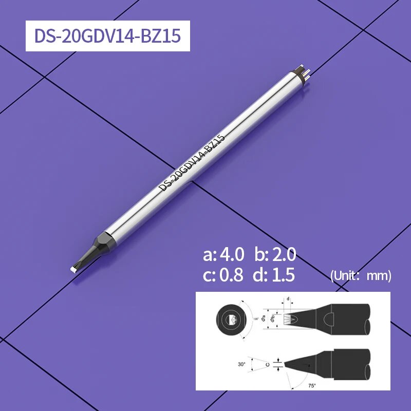 Сварочный наконечник Apollo DS-20GDV14-BZ15, a:4.0, b:2.0, c:0.8, d