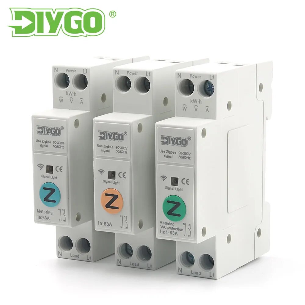 DIY GO Zigbee WIFI умный выключатель 63A DGB-63ZT VA Protect, 1-63A Adjustable