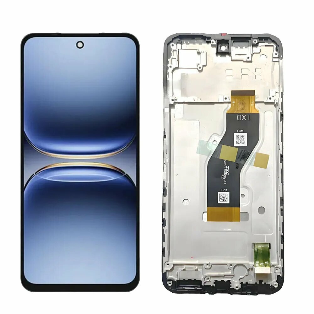 Дисплей(экран) для Tecno Spark 40 KM5(текно спарк 40) в сборе с тачскрином рамкой