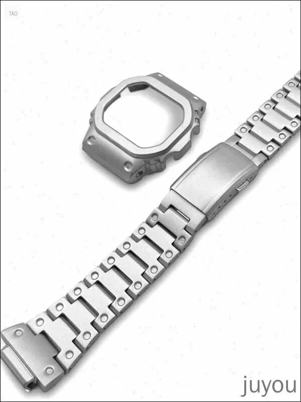 Casio DW5600GWB5600 аксессуары, матовый серебристый корпус из титана с браслетом