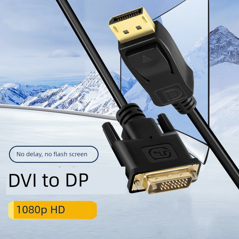 Кабель-адаптер DVI в DisplayPort 1.8 м, высококачественный видеоадаптер для мониторов и дисплеев