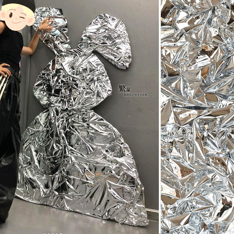 Серебристая зеркальная бумага TPU отражающая пленка для фотосессий свадьбы DIY фон для украшения 0.5м рулон