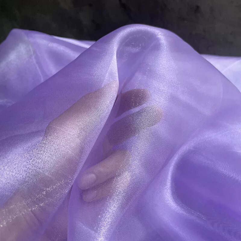 Блестящая кристаллическая тюлевая ткань, водянистая, сказочно-прозрачная сетчатая ткань для фона, для одежды Ханьфу,