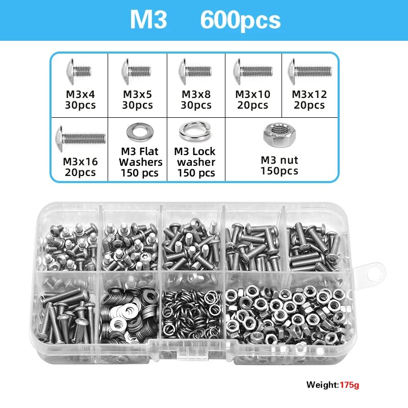 Набор винтов M3 600pcs