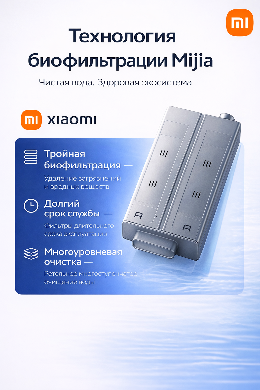 Фильтр для аквариума Xiaomi Mijia Smart Desktop Fish Tank MYG200 сменный картридж, серый