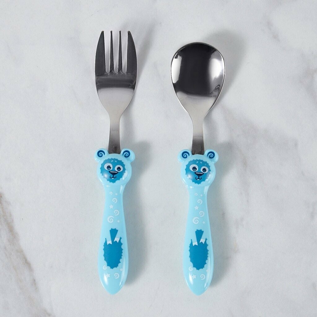 Набор детских столовых приборов нержавеющая сталь, 2 шт, Kiddy, вилка, ложка, Apollo, KDY-01